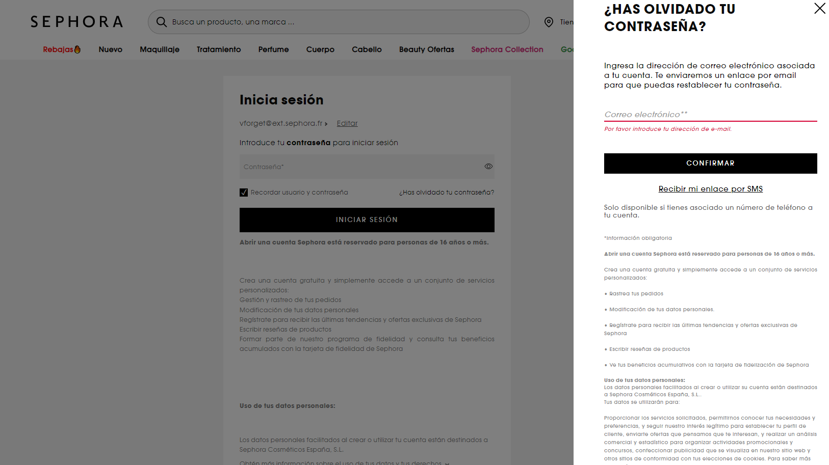 He olvidado mi contraseña, ¿qué hago?